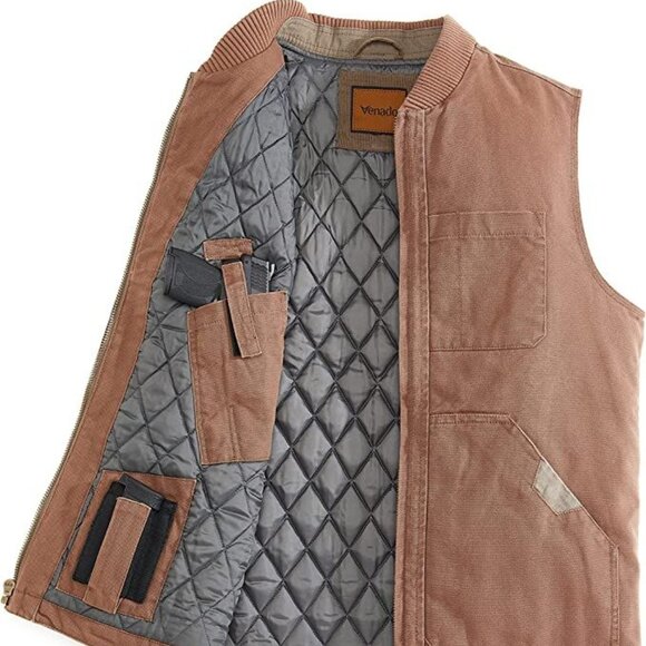 Venado | Jackets & Coats | Concealed Carry Canvas Vest Brown 2xl | Poshmark